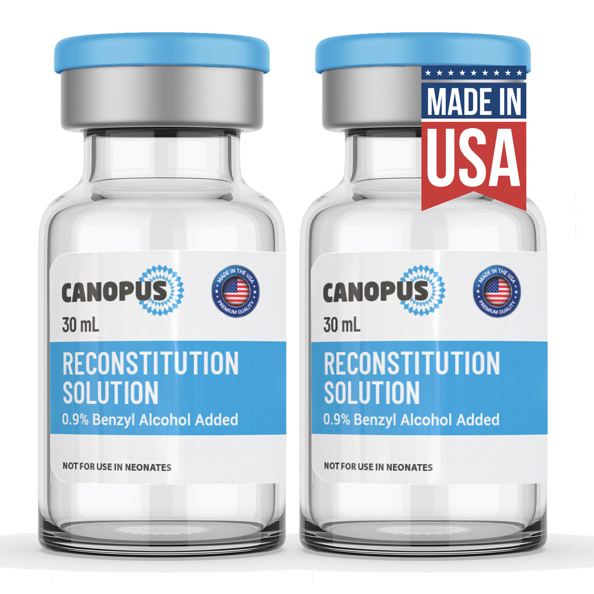 Bacteriostatic Water Reconstitution Solution 2-Pack - 30ml, Proudly Ma – Canopus USA