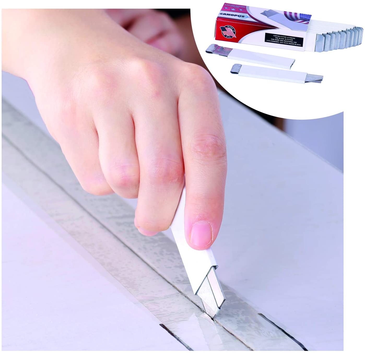 Canopus Retractable Box Cutters, Utility Knife, (Box of 12), Made in U ...