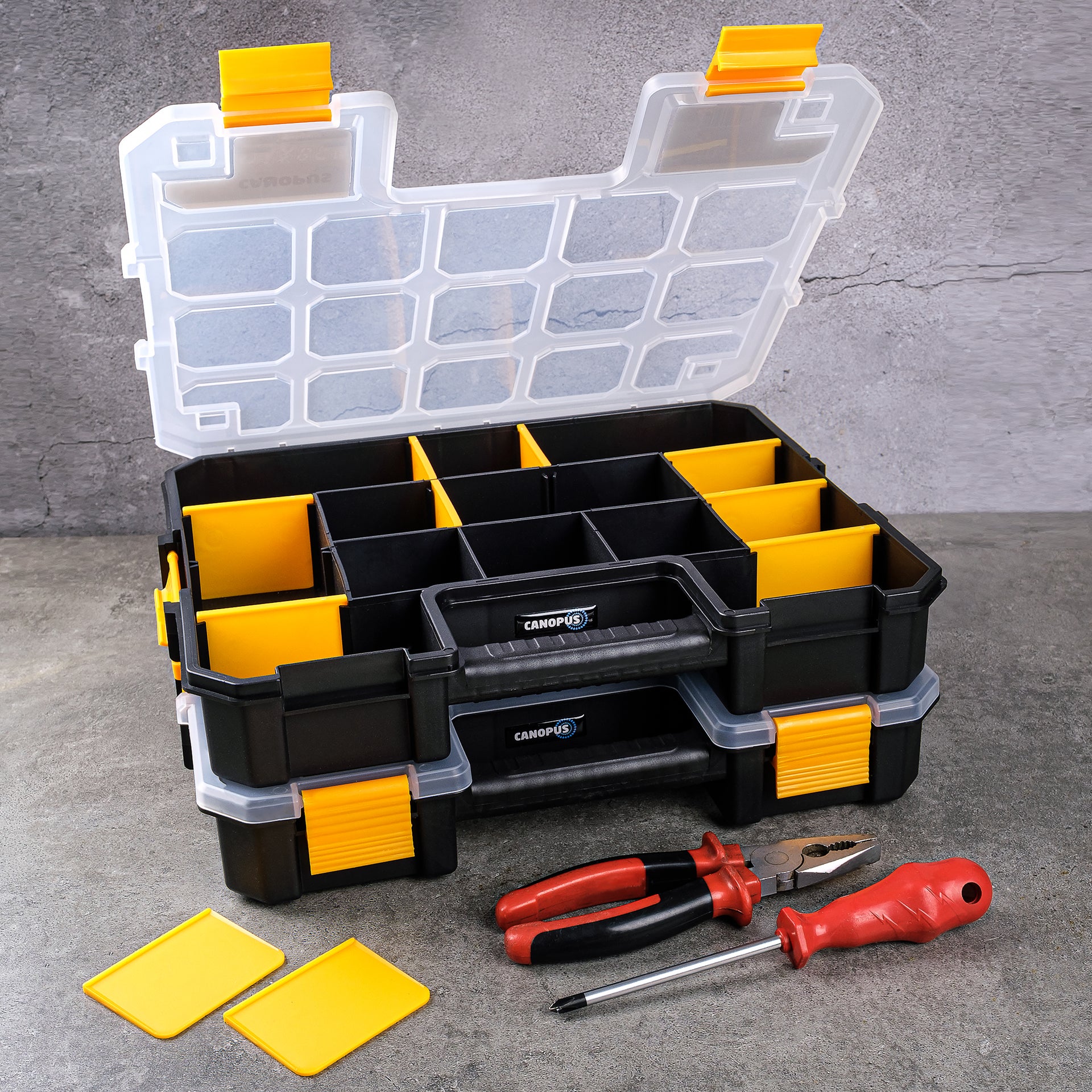 CANOPUS Craft Organizer, Hardware & Parts Organizer, 2 Pieces Set Tool ...