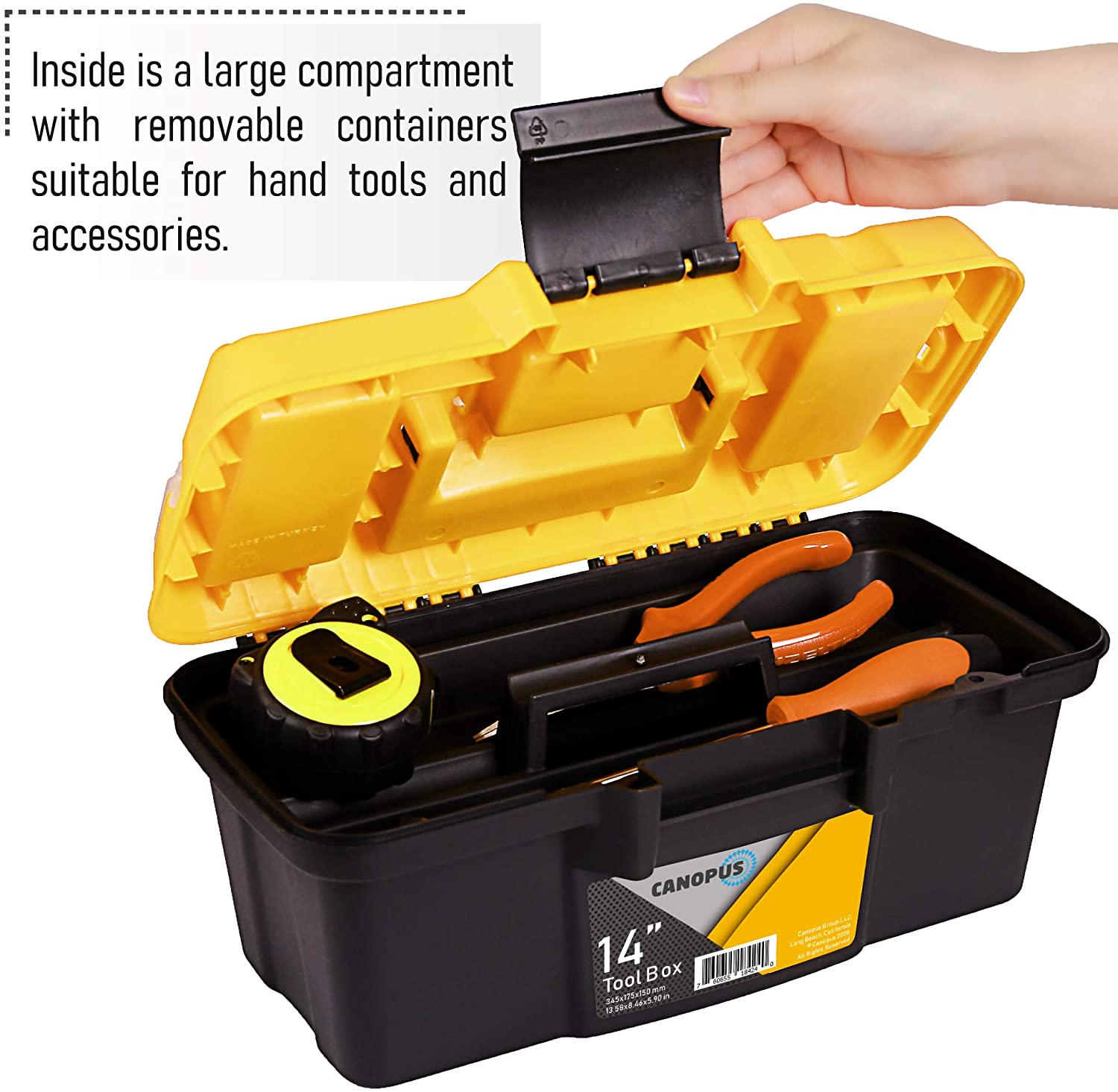 CANOPUS Plastic Tool Box, 14 inch Portable Tool Box – Canopus USA