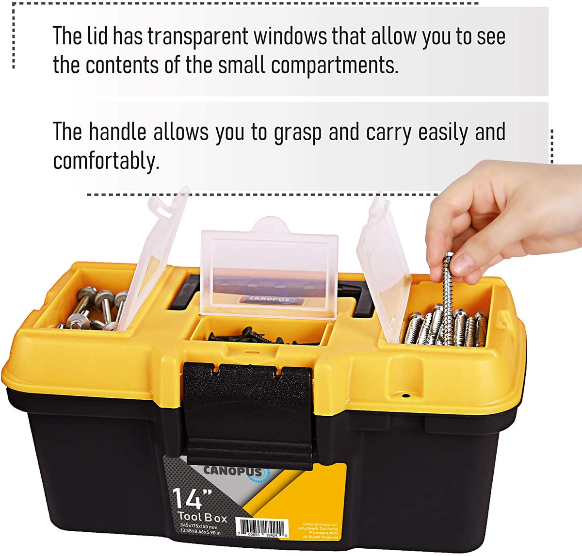 CANOPUS Plastic Tool Box, 14 inch Portable Tool Box – Canopus USA